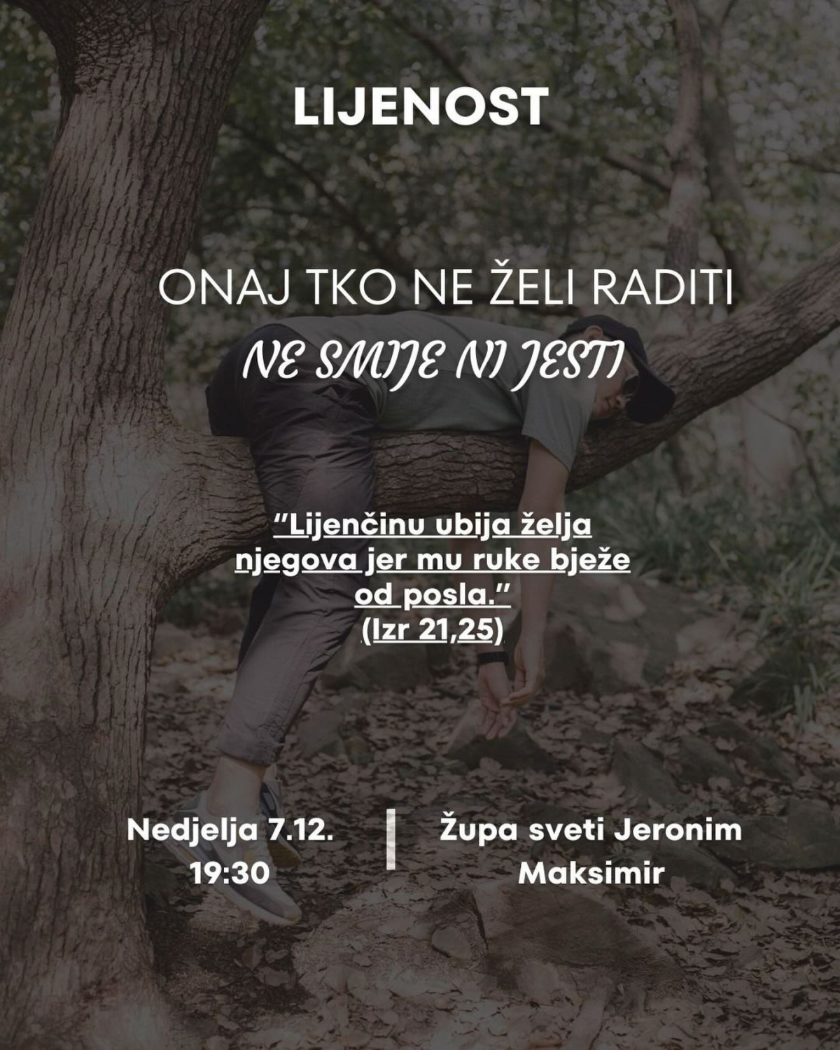 Kateheze za mlade - Lijenost | Župa Sv. Jeronim, Zagreb